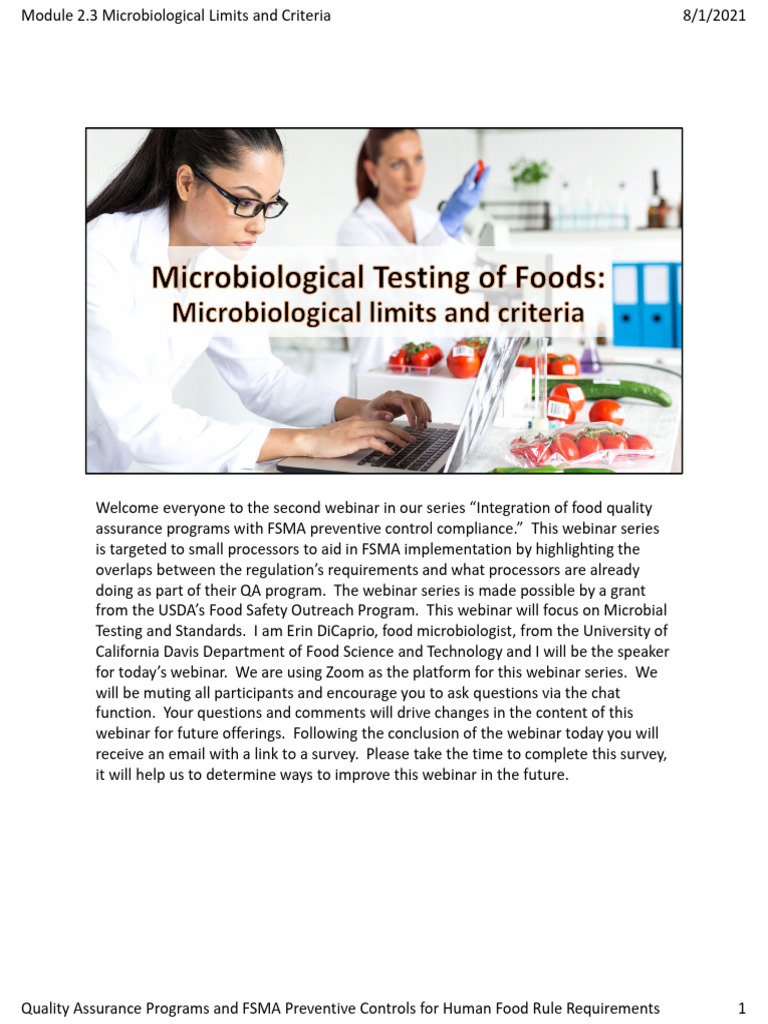 3 Microbial limits and critiera. Microbiological Standards Presentation ...