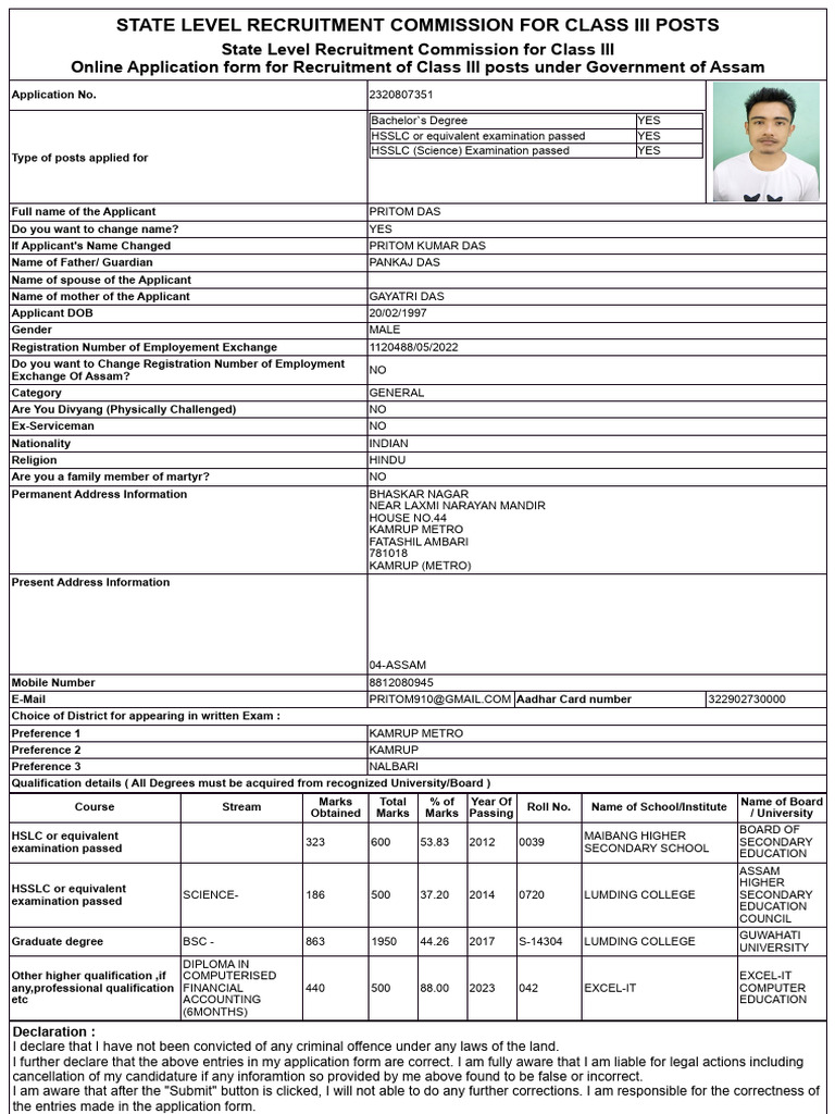 SLRC Class Iii 2024 | PDF
