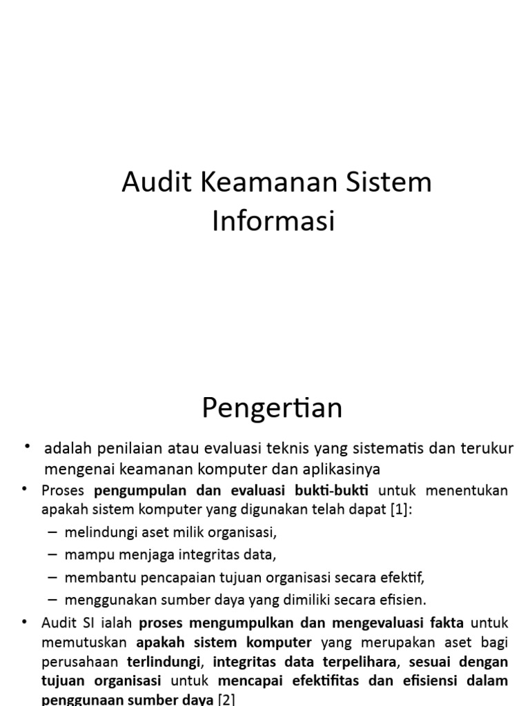 Audit Keamanan Sistem Informasi | PDF