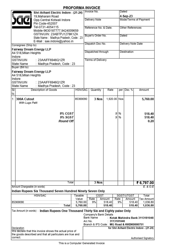 perfoma invoice (2) | PDF | Government | Public Finance