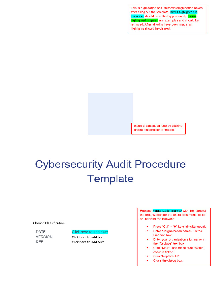 Procedure Cybersecurity-Audit Template en | PDF