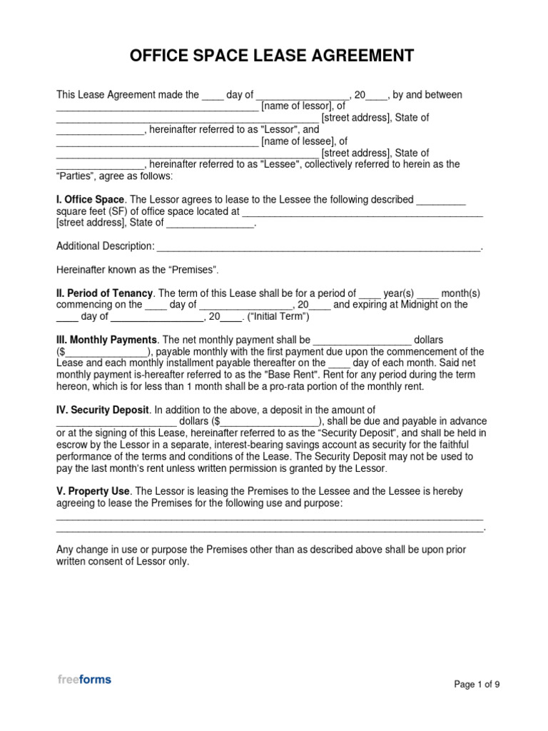 Office Space Lease Agreement | PDF