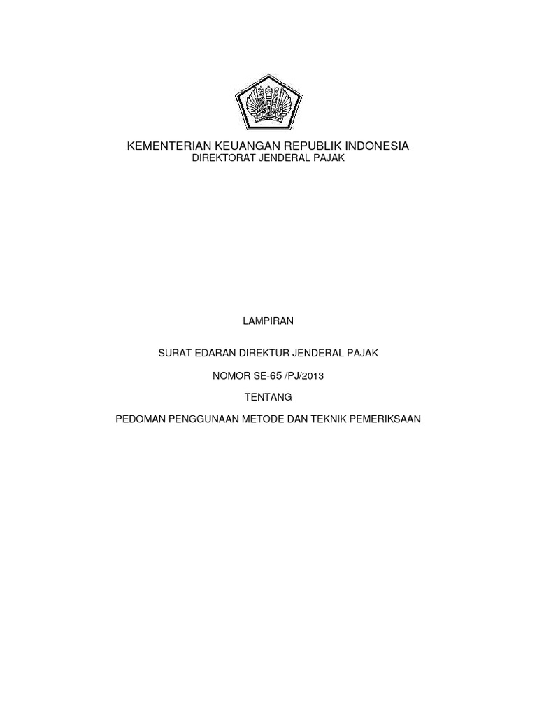Lampiran_SE_65_PJ_2013 | PDF