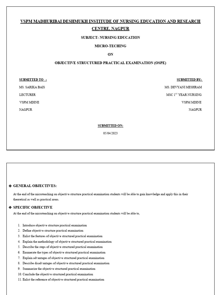 Ospe Microteaching | PDF