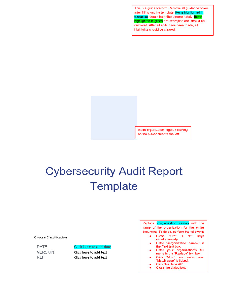 Report Cybersecurity-Audit Template en | PDF | Audit | Auditor's Report