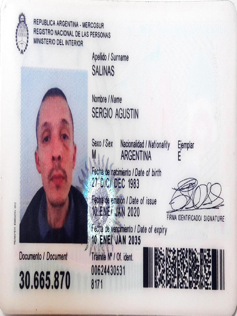 DNI Frente y Dorso - 102837 | PDF