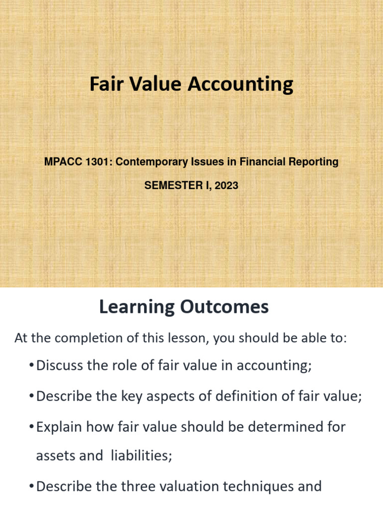 Fair Value - Students | PDF | Fair Value | Valuation (Finance)