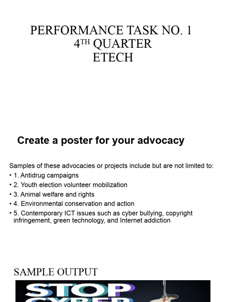 Performance Task No 1 Quarter 4 Etech | PDF