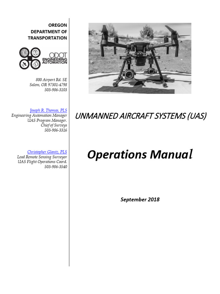 UAS Operations Manual | PDF | Unmanned Aerial Vehicle | Federal ...