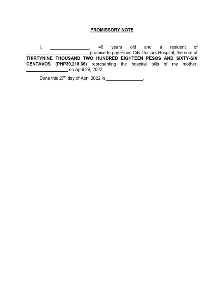 Promissory Note | PDF