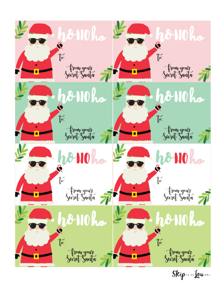 Printable Secret Santa Gift Tags | PDF