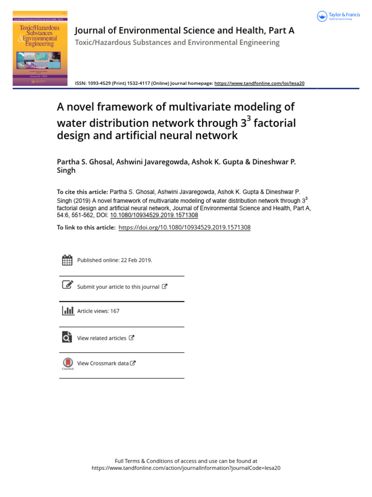 A Novel Framework of Multivariate Modeling of Water Distribution Network Through 33 Factorial ...