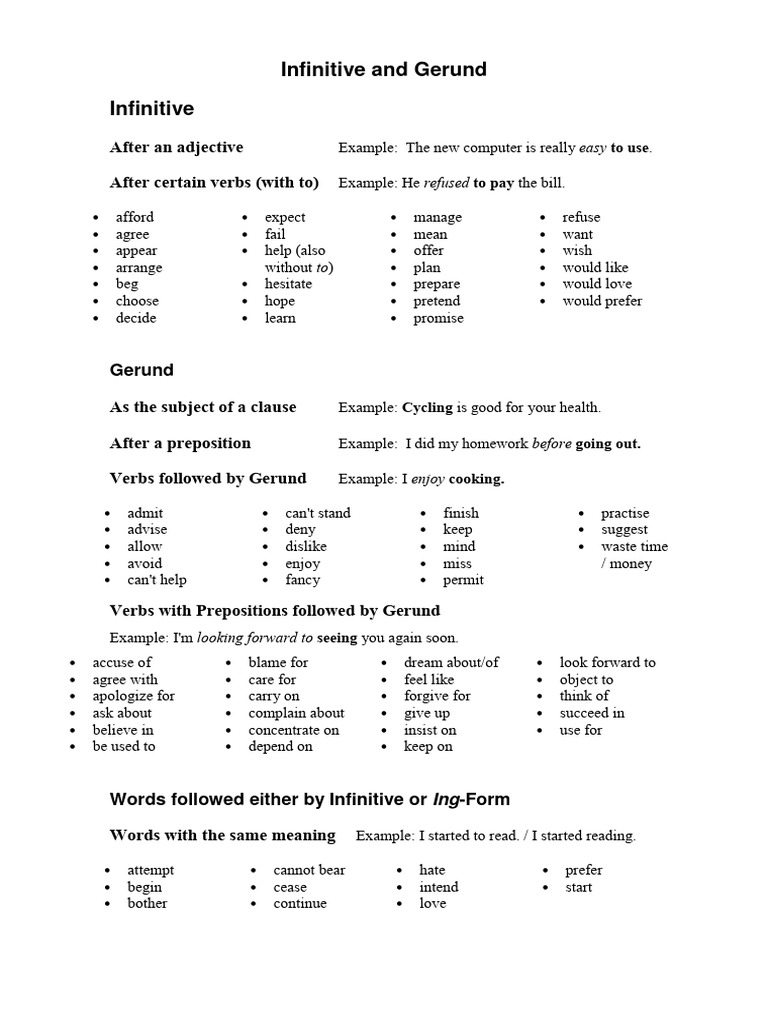 Gerund or Infinitive Miguel Sedano | PDF | Syntax