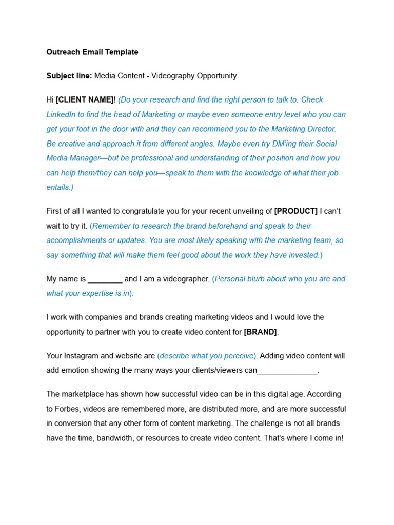 Client Outreach Email Template | PDF | Brand | Mass Media