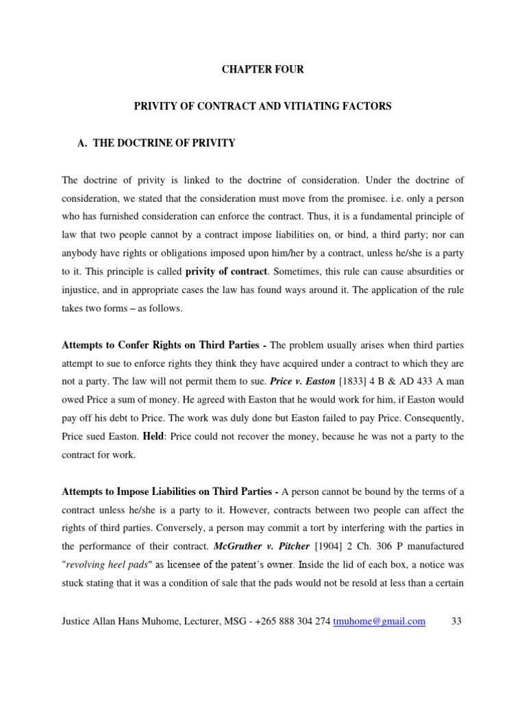 04 Privity of Contract and Vitiating Factors | PDF | Law