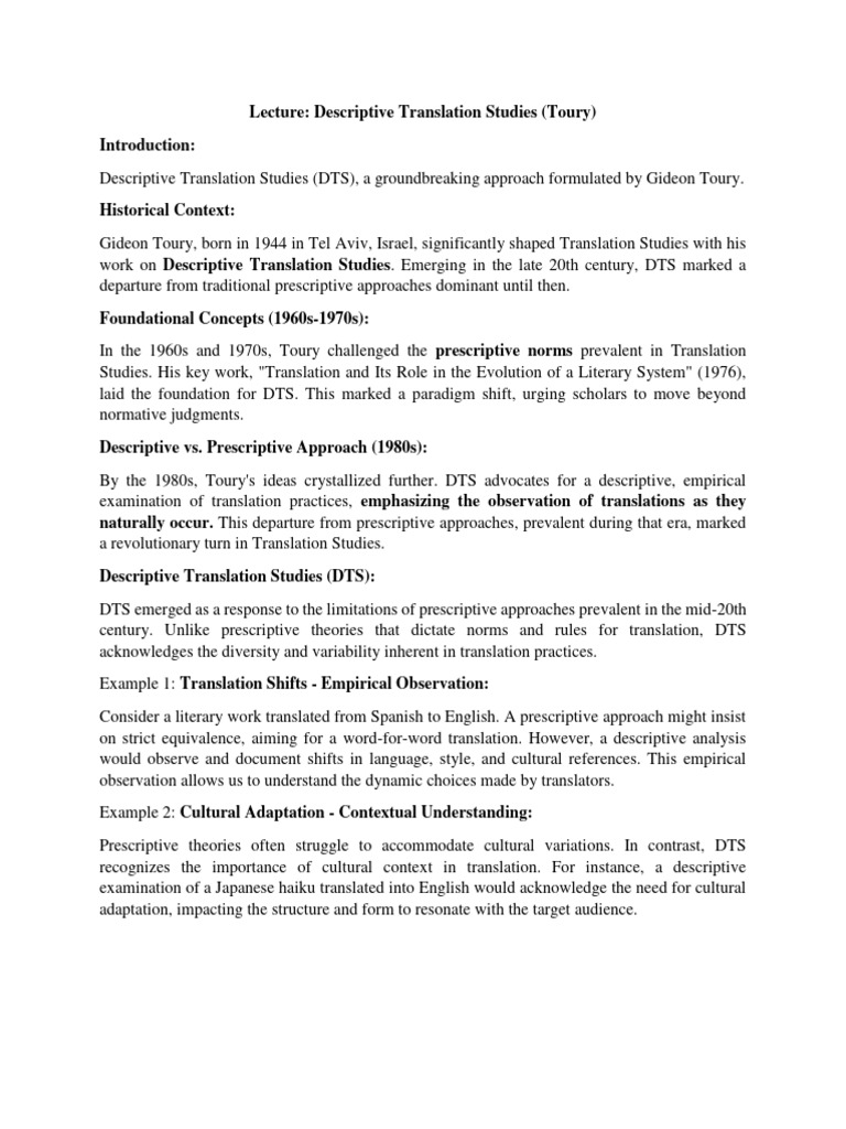 Descriptive Linguistcis Translation | PDF | Translations | Linguistics