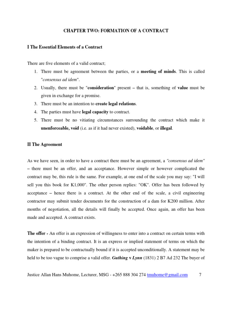 02 Formation of A Contract | PDF