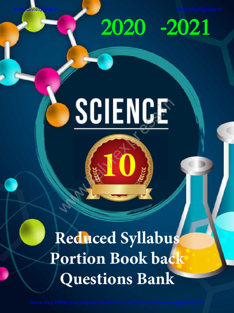 10Th SCIENCE Reduced Portion Book Back Question Bank EM 2020-2021-1 ...