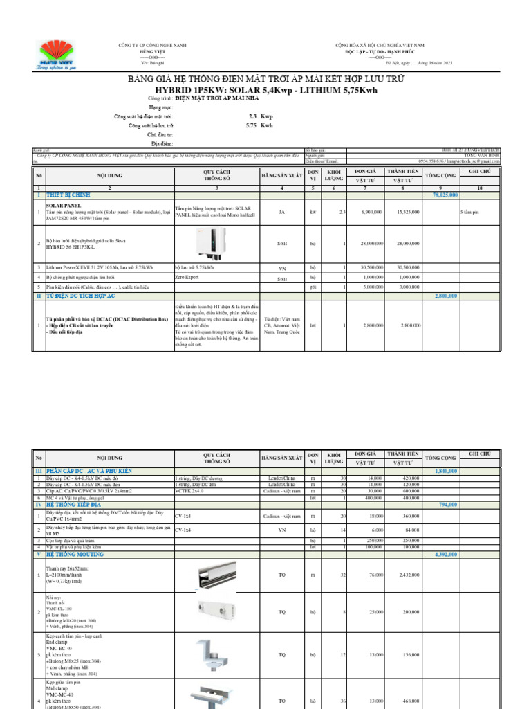 Hybrid 5KW1P - Lithium 5,75KW | PDF