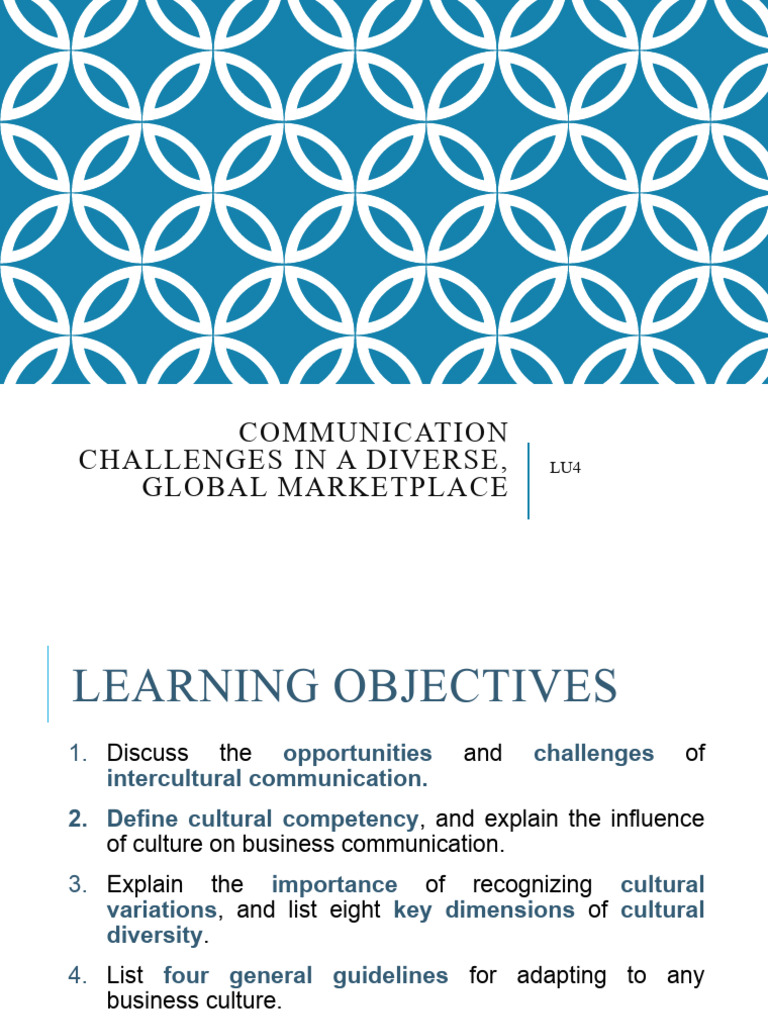 LU4 - Communication Challenges in A Diverse, Global Marketplace | PDF ...