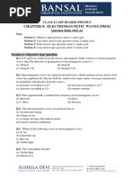 Class 12 EM Waves PYQs | PDF | Electromagnetic Radiation | Waves