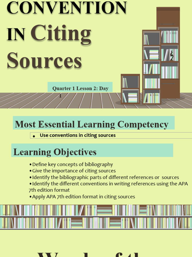 Citing Sources Day 1&2 | PDF | Language Arts & Discipline