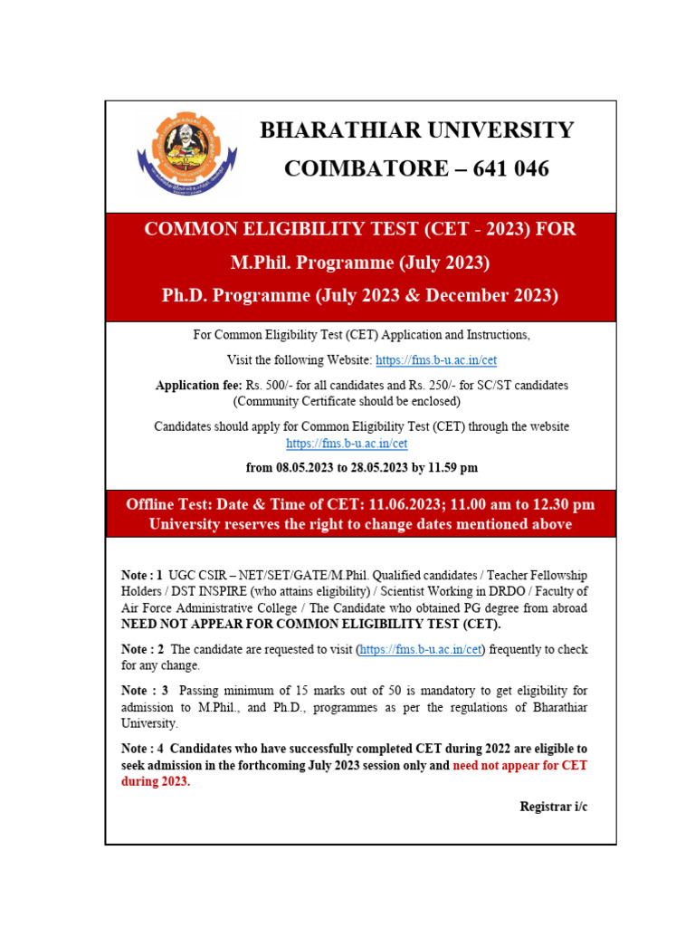 Advertisement CET 2023 | PDF