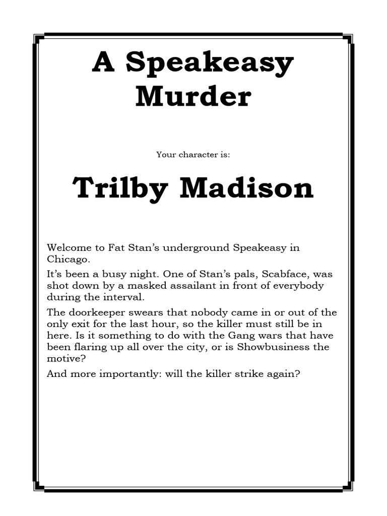 Trilby Character | PDF | Crimes | Crime & Violence