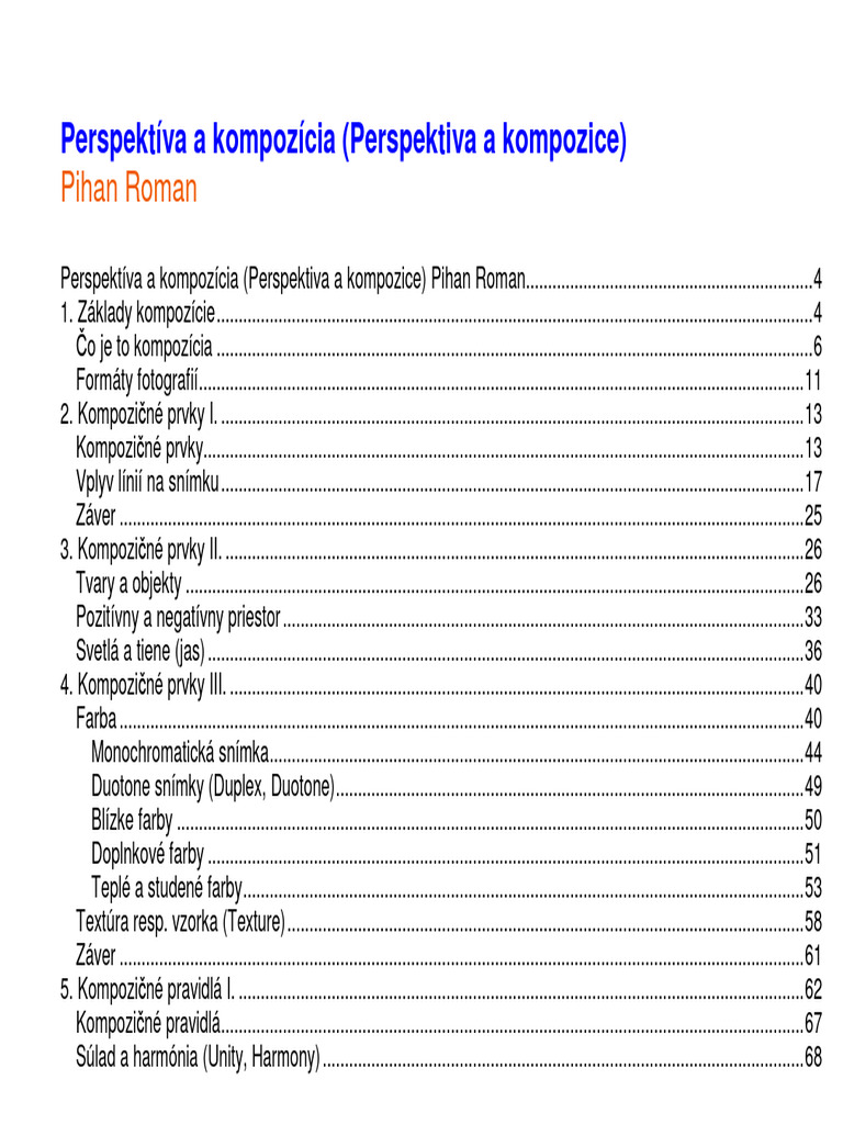 Perspektiva A Kompozice - Pihan SK | PDF