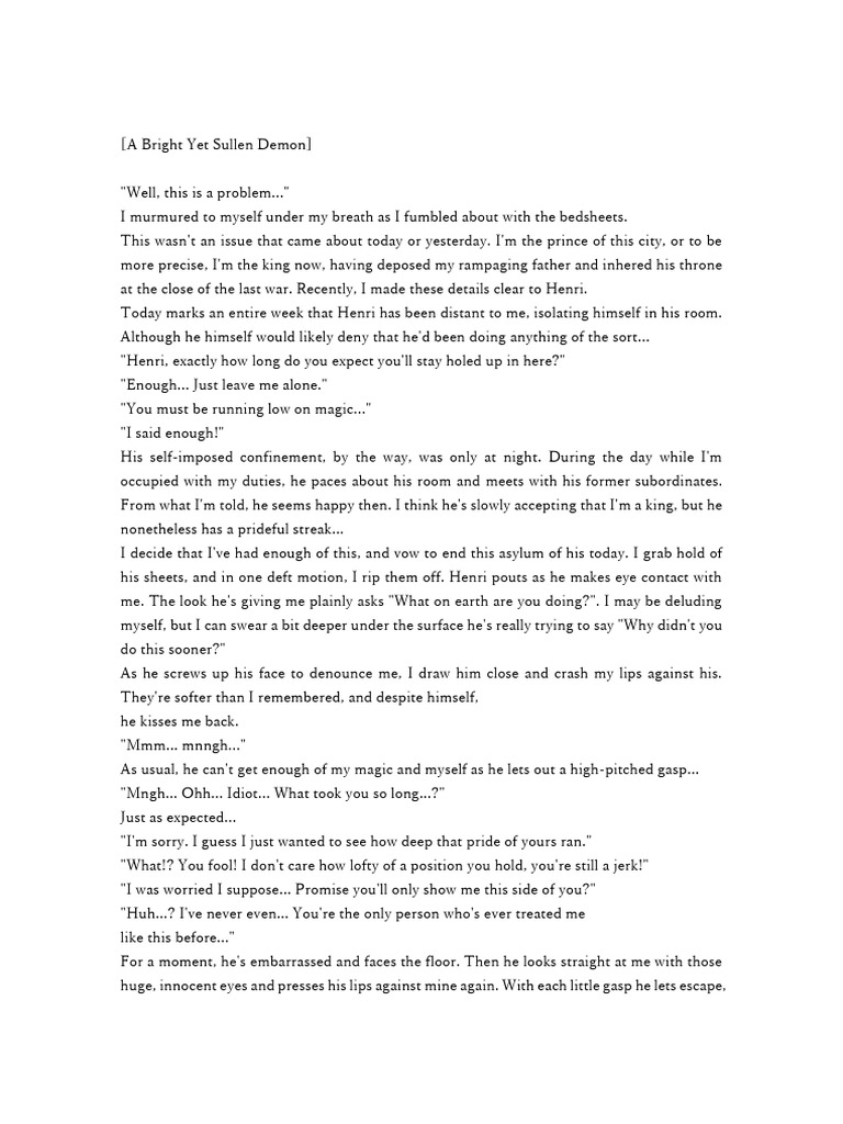 Imaginary Demon Pregnancy - Short Story | PDF