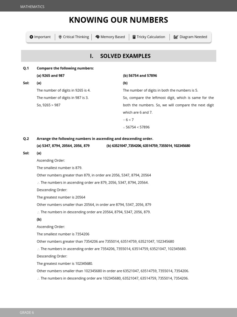 Knowing Our Number Workbook Updated | PDF | Mathematics | Arithmetic