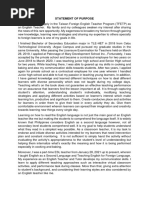 Statement of Purpose JET Program | PDF | Teachers | Philippines