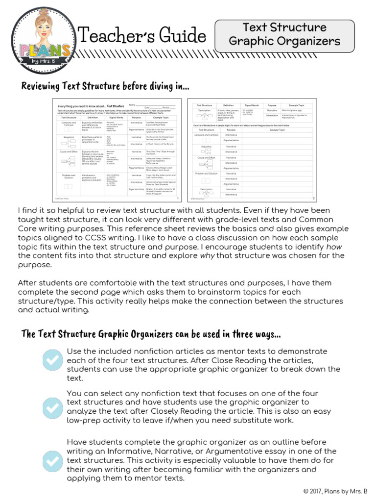 Teacher S Guide: Text Structure Graphic Organizers | PDF | Erosion ...