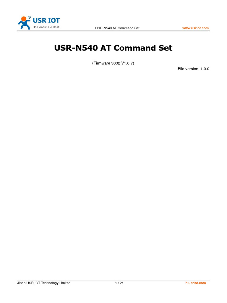 (At Command) USR N540 at Command Set - V1.0.0 | PDF | Port (Computer ...