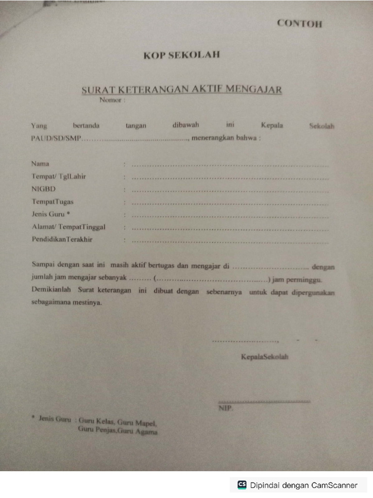 Contoh Suket Aktip Mengajar | PDF
