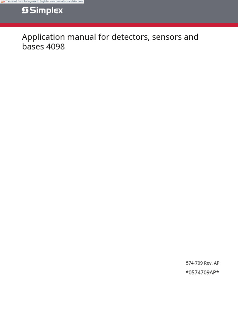 Simplex 4098 Detector Installation Guide | PDF | Sensor | Humidity