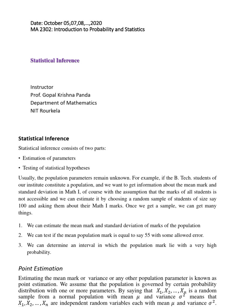 Statistical Inference | PDF | Statistical Significance | Estimation Theory