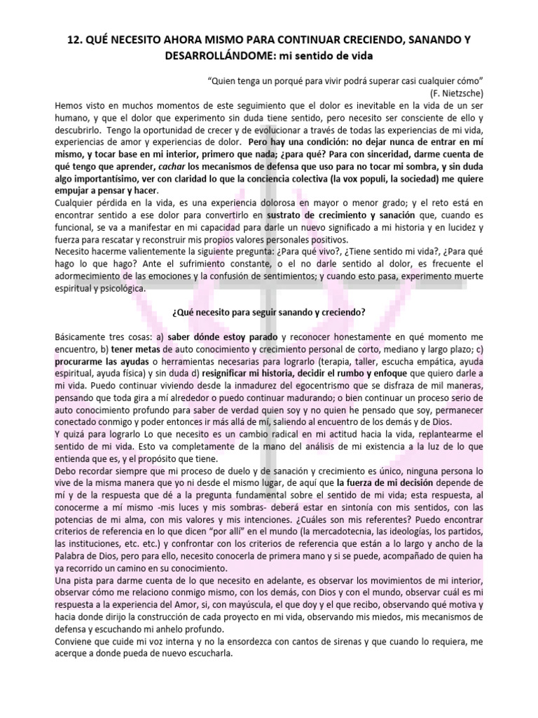 Cómo Saber Lo Que Necesito para Seguir Creciendo y Sanando | PDF | Amor | Conocimiento