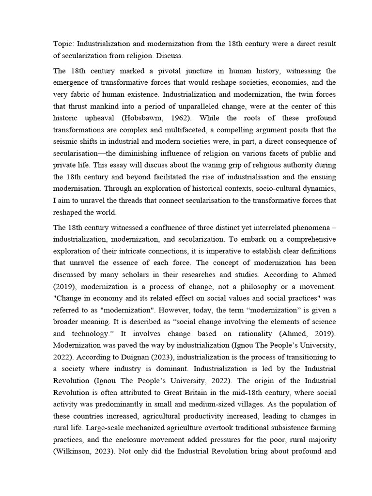 World History Final Essay | PDF | Modernization Theory | Age Of ...