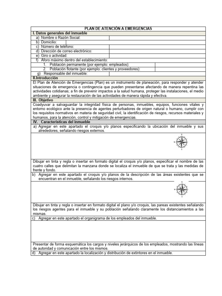 Plan De Atención A Emergencias Pdf
