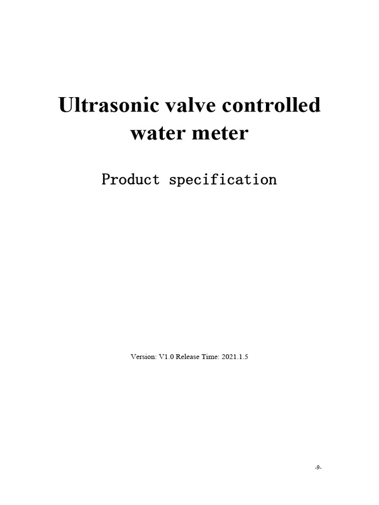 Ultrasonic Valve Controlled Water Meter | PDF | Flow Measurement | Valve