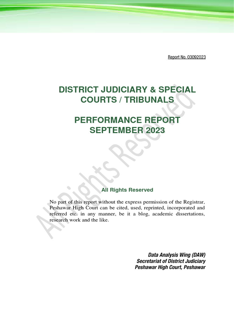 Performance Report September 2023 | Download Free PDF | Constitutional ...