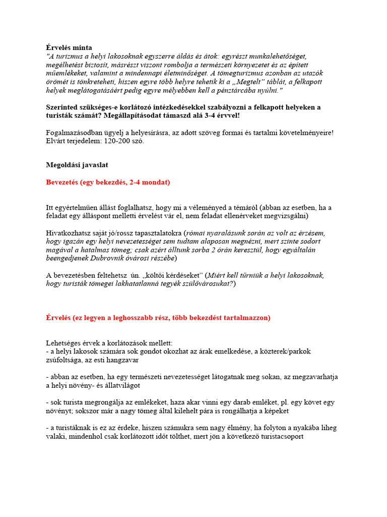 Érvelés Minta | PDF