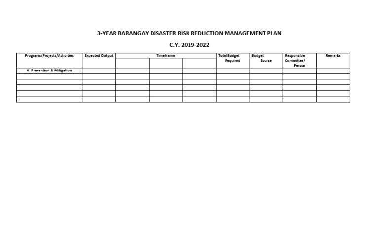 3 Year BDRRM Plan | PDF