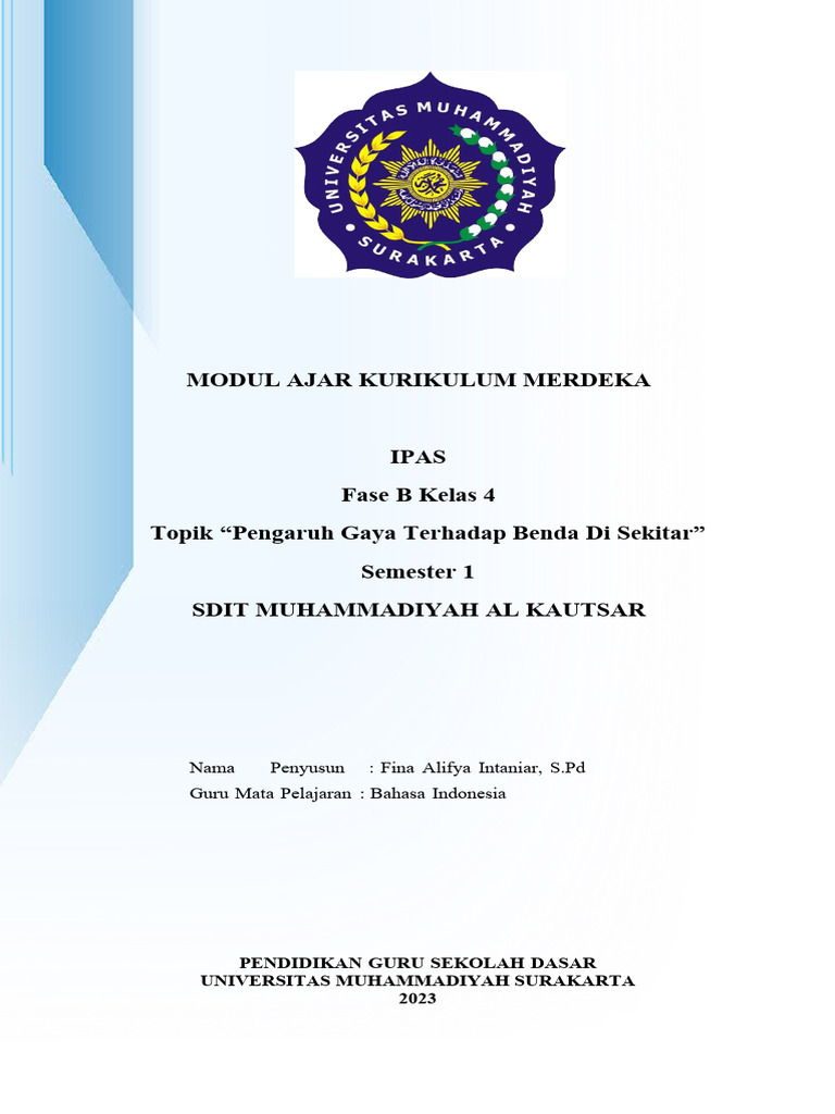 Modul Ajar IPAS Kelas 4 Semester 1 | PDF