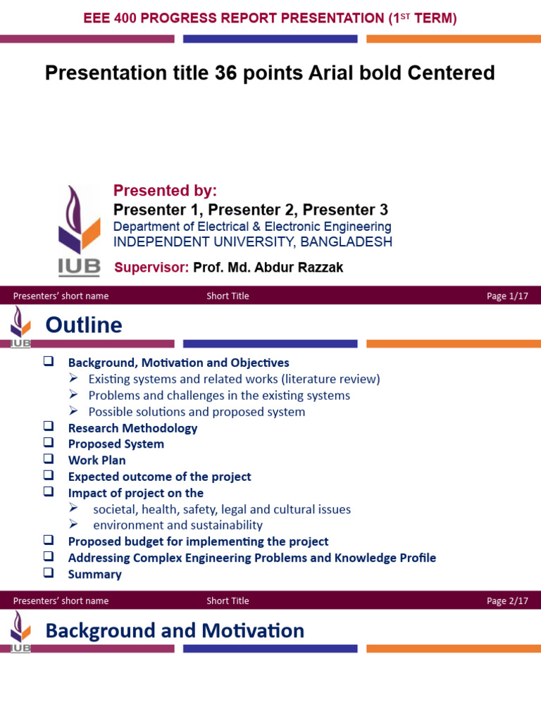 EEE-400-Presentation-Template-1st-Term | PDF | Power Inverter | System