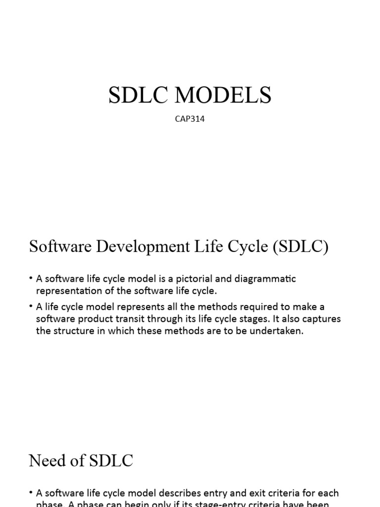 Sdlc Models Pdf Software Development Process Software Industry 8960