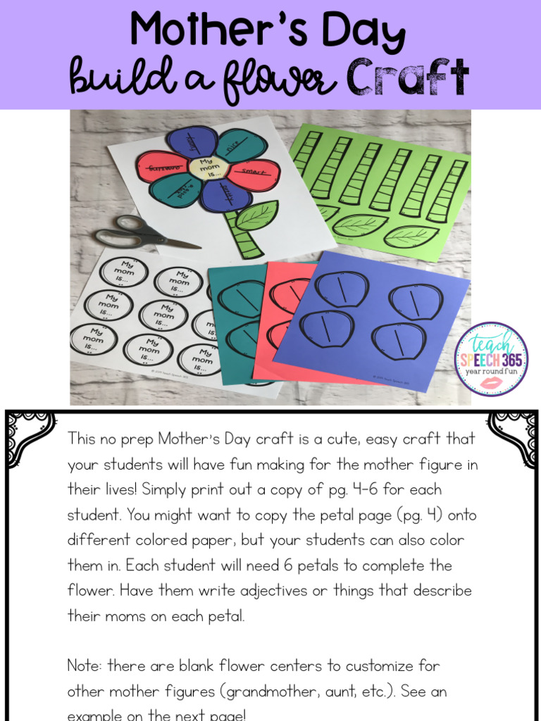 Mother's Day Flower Craft Guide | PDF | Career & Growth