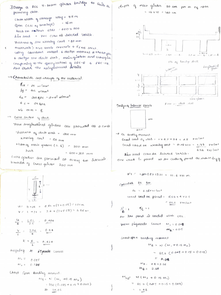 T Beam Girder Bridge | PDF