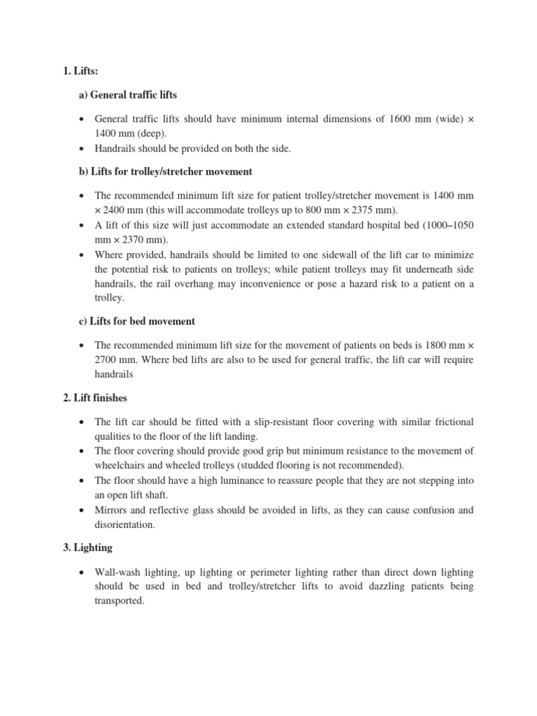 Health Care Elevator Specs. | PDF | Elevator | Door